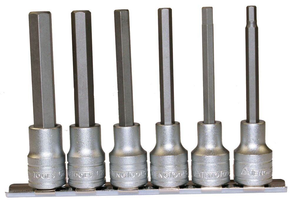 1/2" Long Hex Bit Socket Clip Rail Set 6 Pieces – TengTools