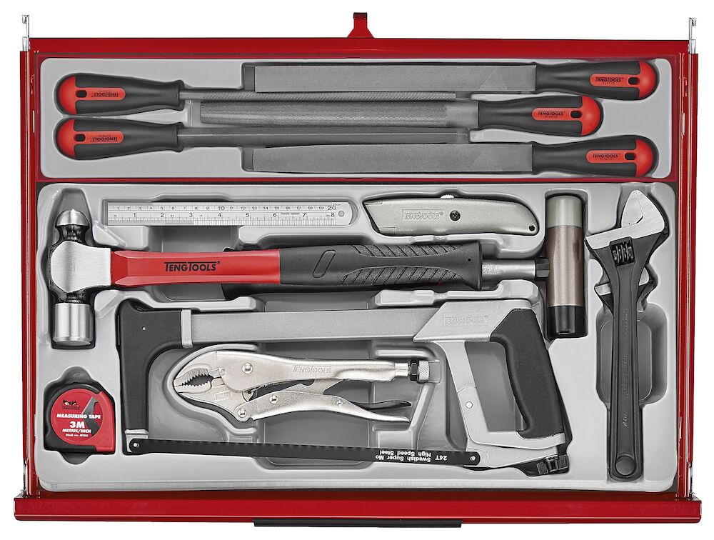 26" PRO35™ roller cabinet tool kit 628 pieces red | TengTools