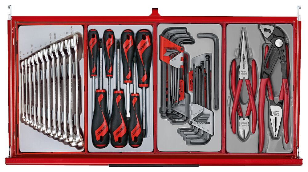 26" PRO35™ tool chest tool kit 137 pieces red | TengTools