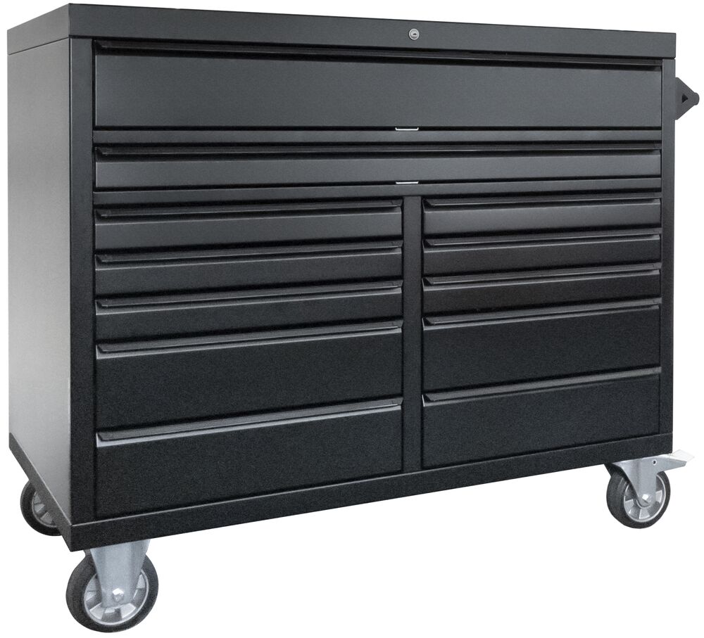 53" MAGNUM HD Roller Cabinet 12 Drawers Black | TengTools