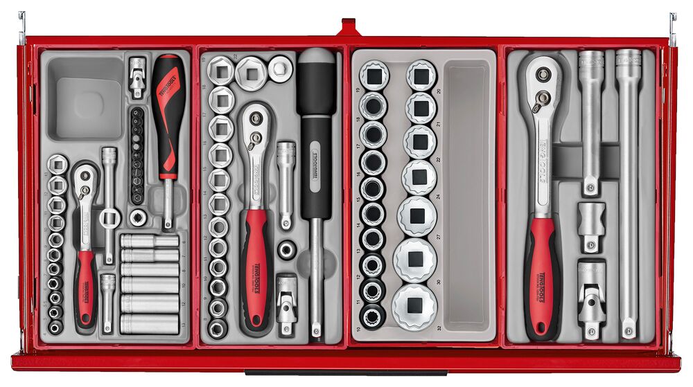 26" PRO35™ tool chest tool kit 137 pieces red | TengTools