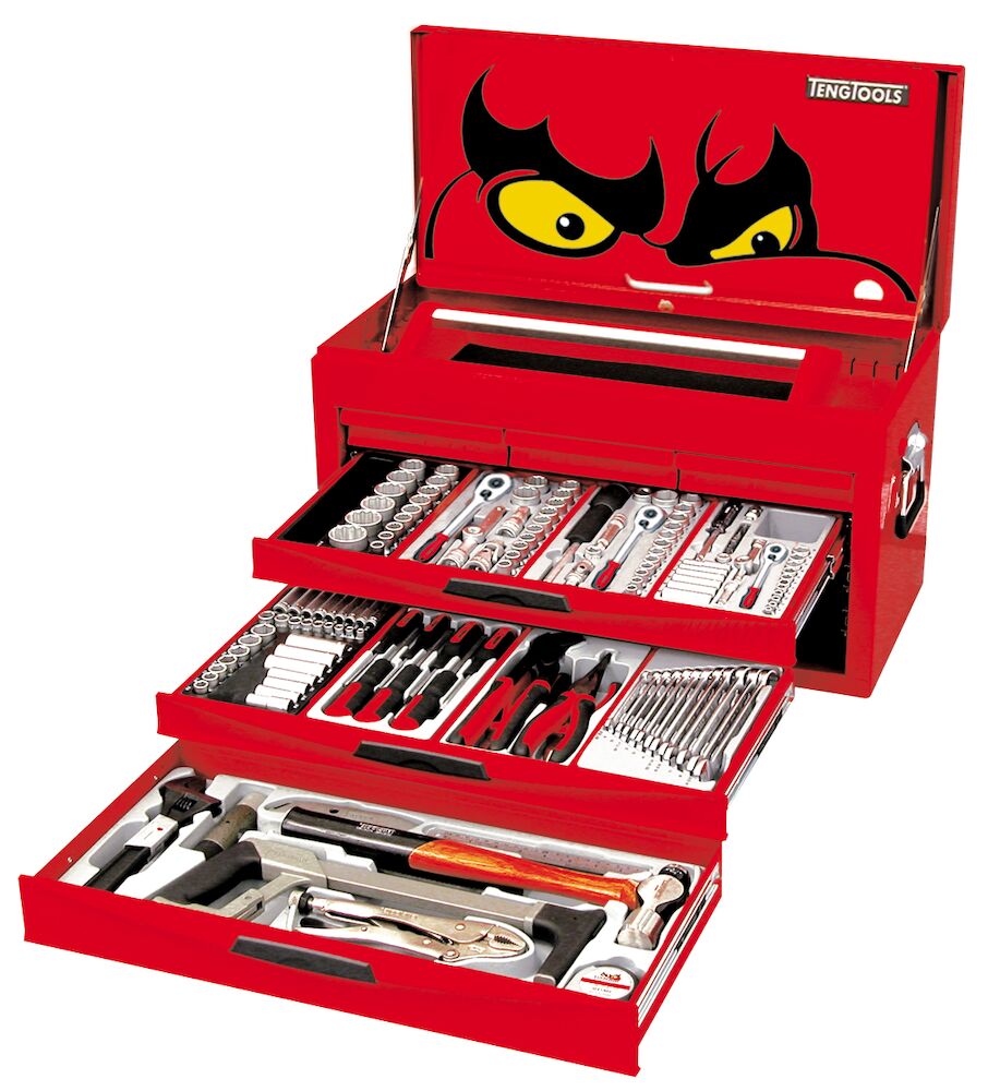 26" PRO Top Box TT Tool Kit 152 Pieces Red | TengTools