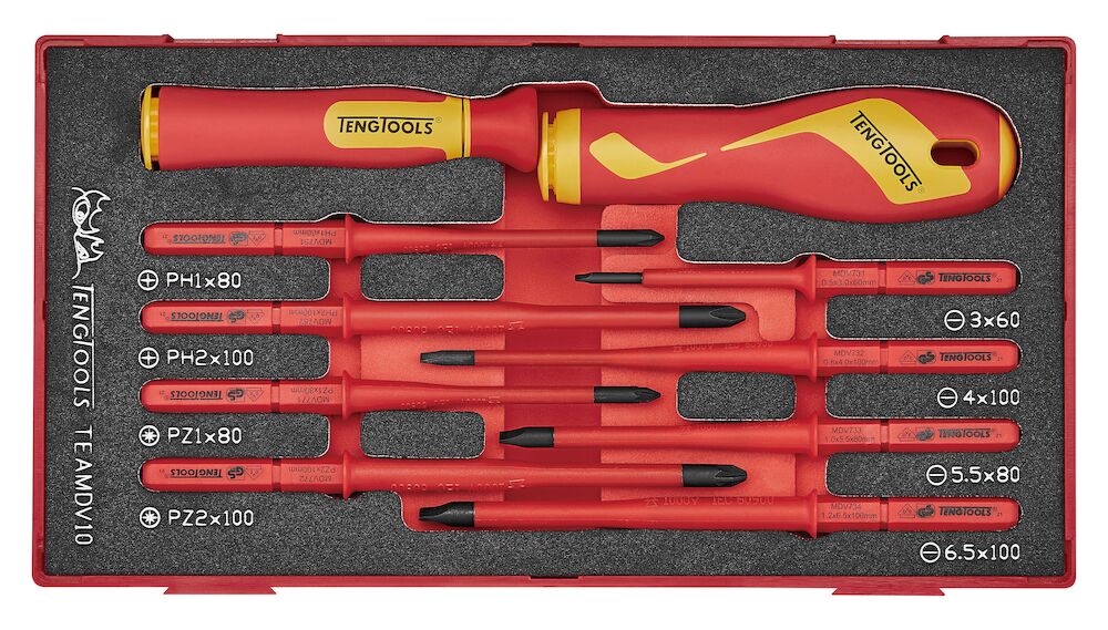 Insulated Interchangeable Blade Set FOAM1 10 Pieces | TengTools