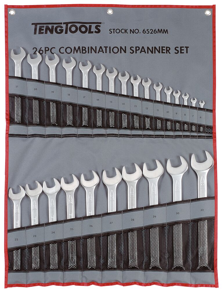 Combination Spanner Set 6-32 mm Tool Roll 26 Pieces | TengTools