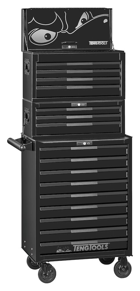26" PRO35™ stack tool storage 16 drawers black | TengTools