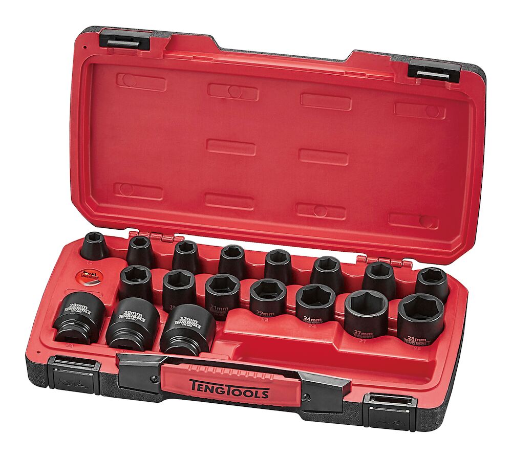 MECCA PRO 1/2" Impact Socket Set DIN 22 Pieces | TengTools