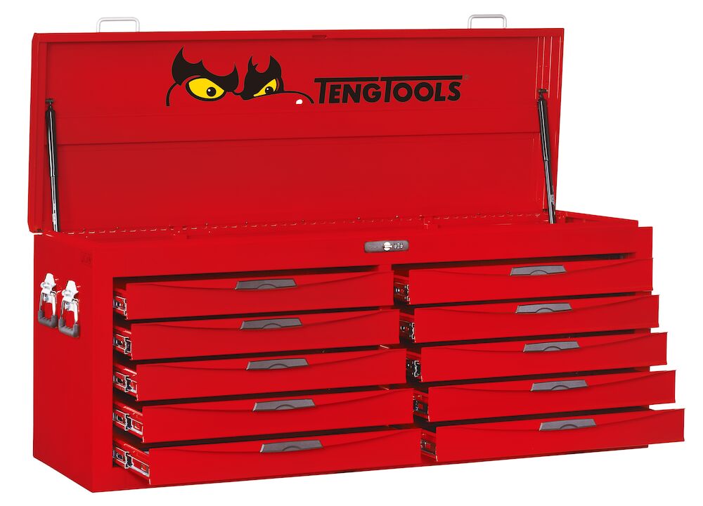 53" PRO Top Box 10 Drawers Red | TengTools