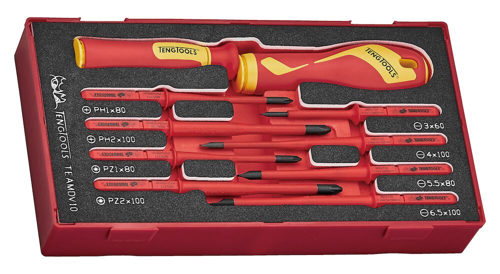 Insulated Interchangeable Blade Set FOAM1 10 Pieces | TengTools
