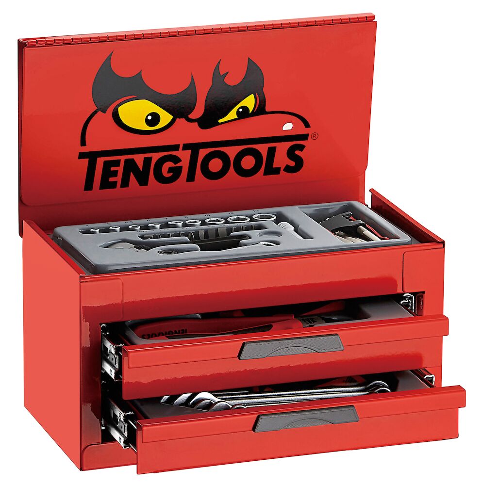Mini Top Box Tool Kit 35 Pieces Red | TengTools