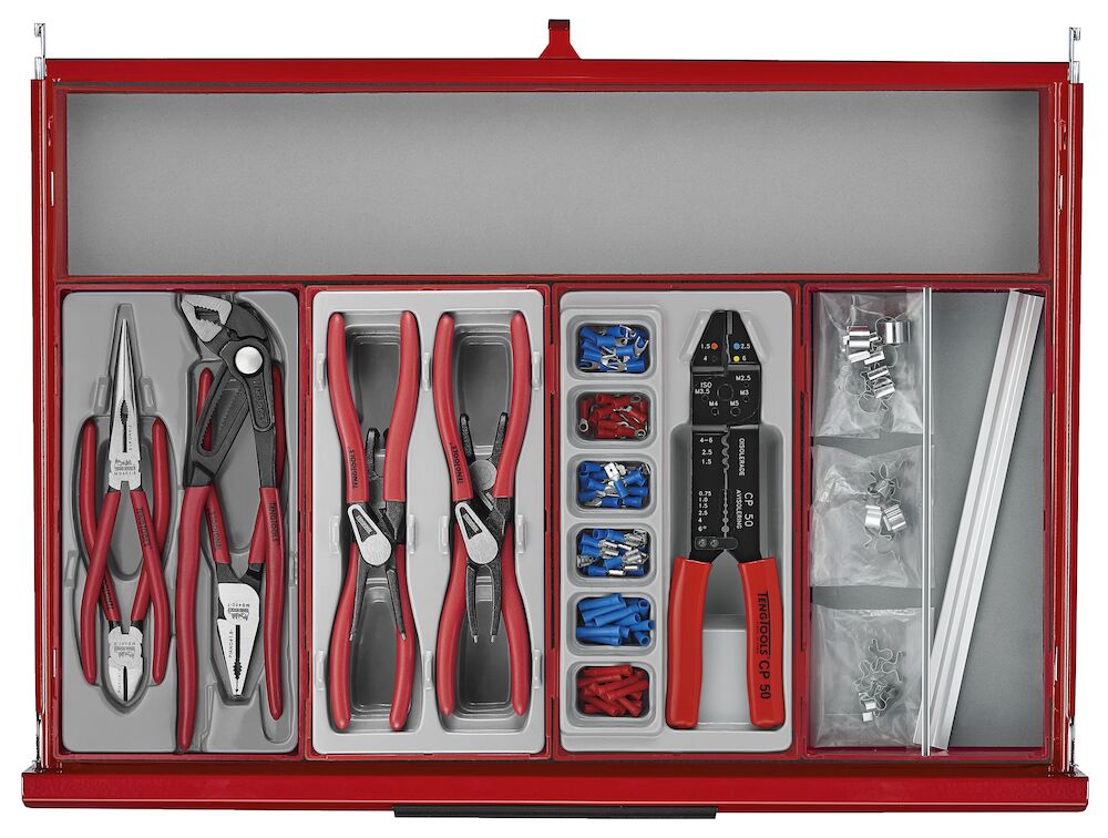 26" PRO35™ roller cabinet tool kit 628 pieces red | TengTools