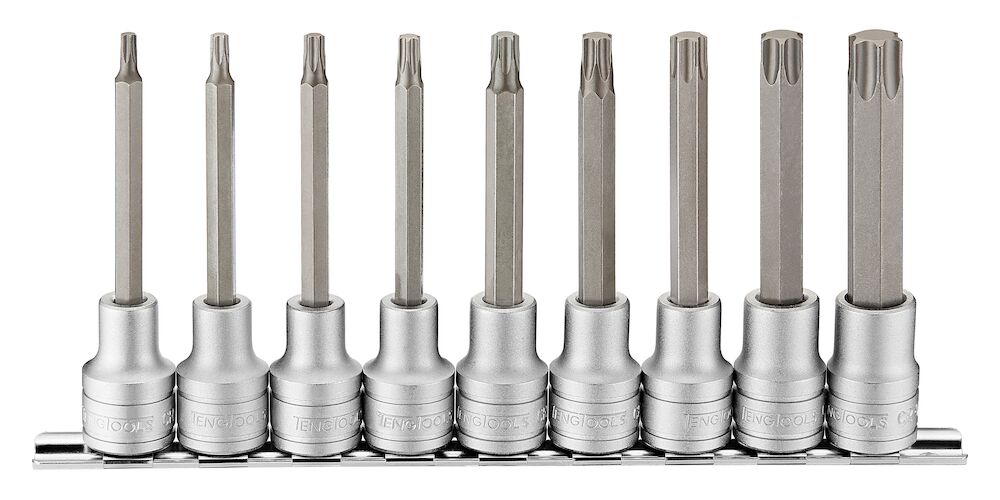 1/2" Long Ribe® Bit Socket Clip Rail Set 9 Pieces | TengTools