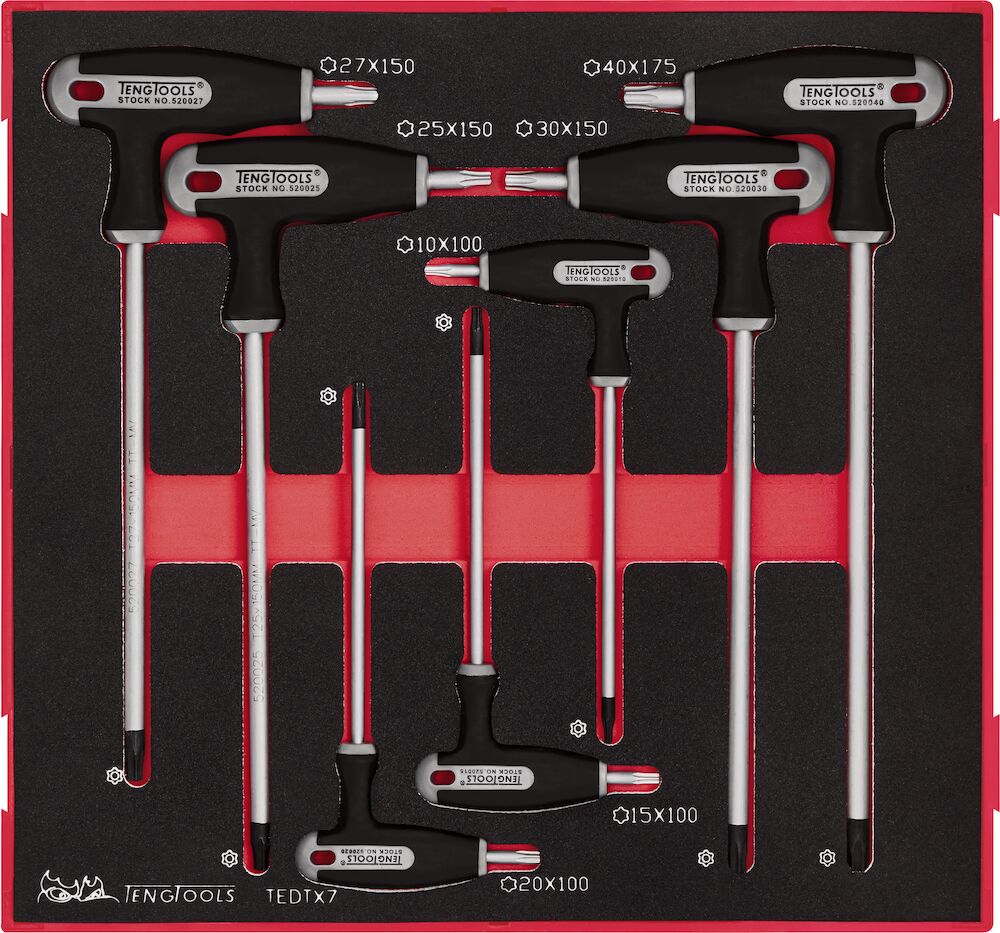 T-Handle TX Key Set FOAM2 7 Pieces | TengTools