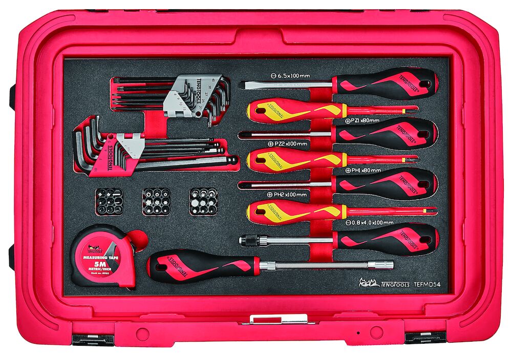 Screwdriver & Hex/TX Key Set 1 FOAM3 54 Pieces | TengTools