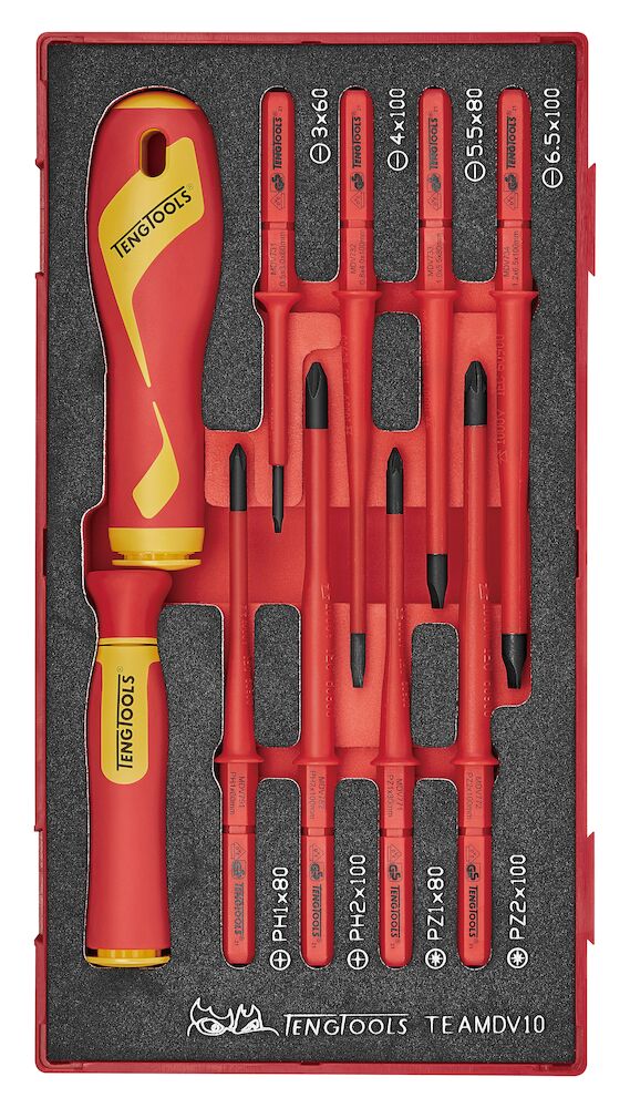 Insulated Interchangeable Blade Set FOAM1 10 Pieces | TengTools