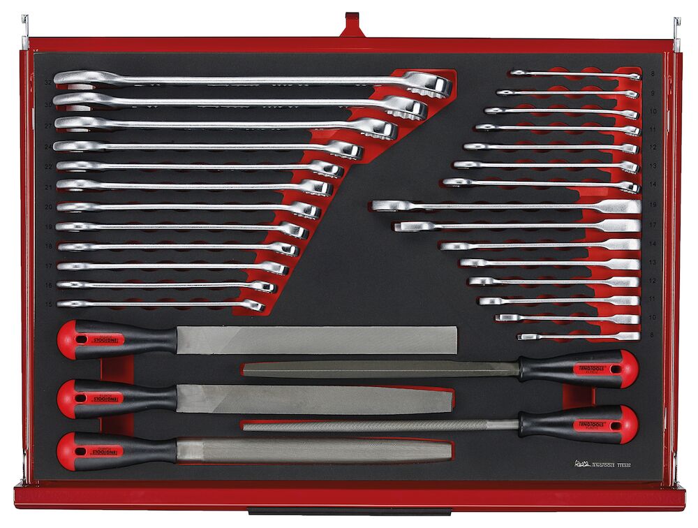 26" PRO35™ roller cabinet FOAM tool kit 335 pieces red | TengTools