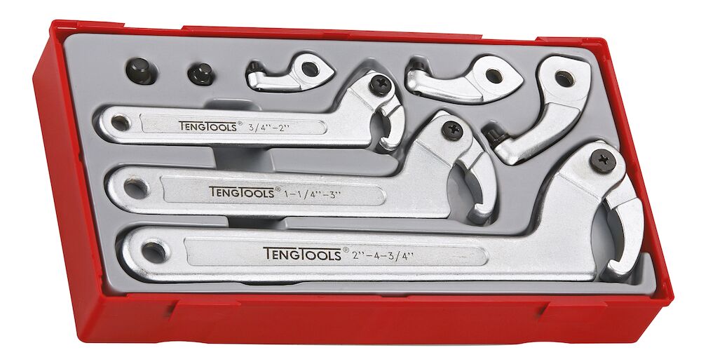 Hook & Pin Wrench Set TT1 8 Pieces | TengTools