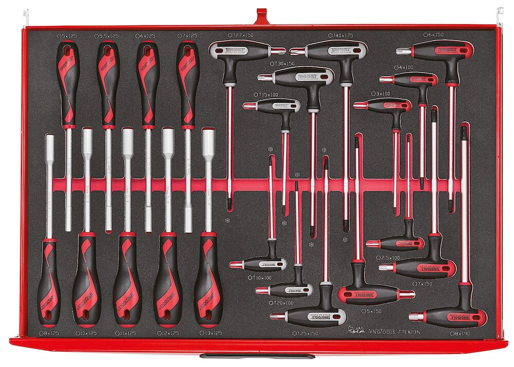 26" PRO Stack FOAM Tool Kit 527 Pieces Red | TengTools