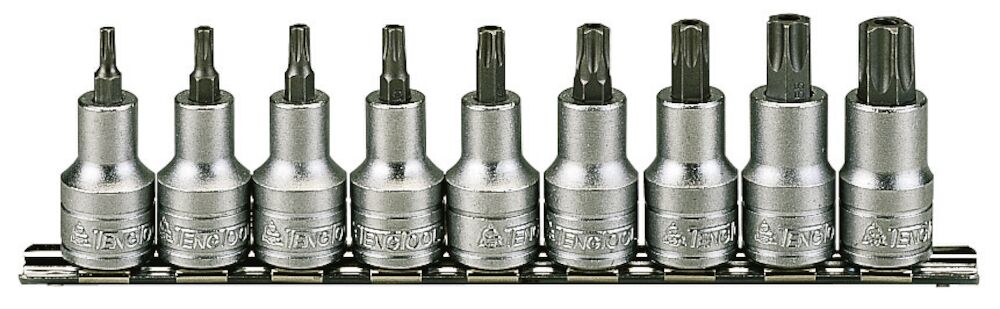 1/2" TX Bit Socket Clip Rail Set 9 Pieces | TengTools