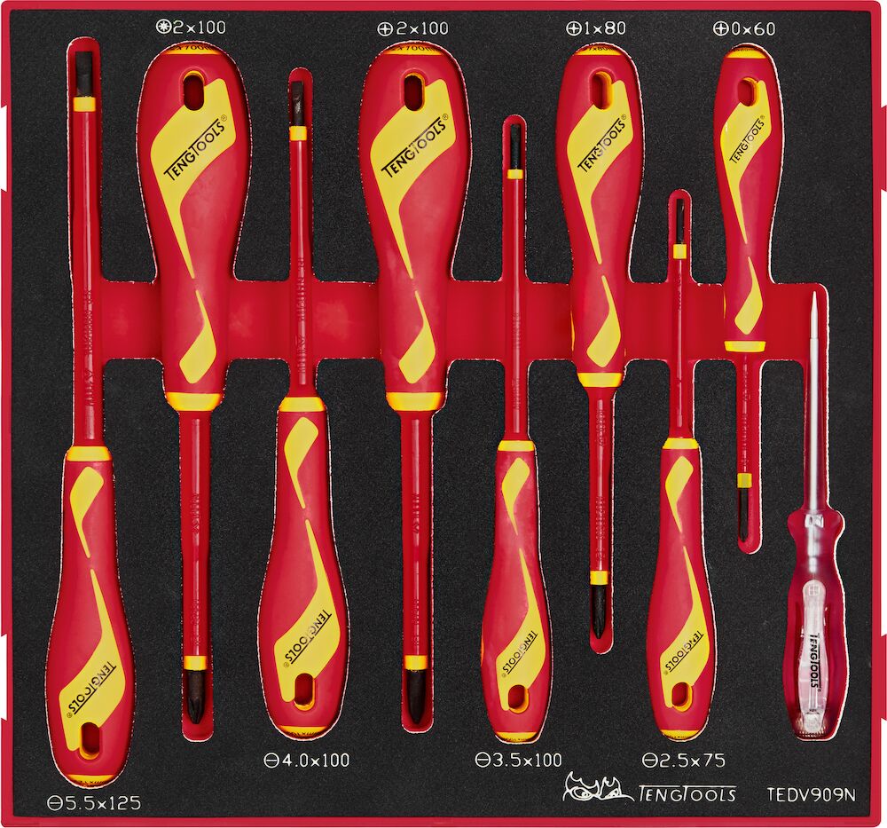 Insulated Screwdriver Set Mixed FOAM2 9 Pieces | TengTools