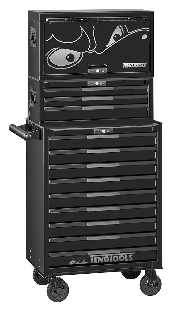 26" PRO35™ stack tool storage 16 drawers black | TengTools