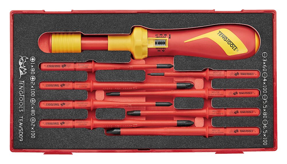Insulated Torque Screwdriver Set FOAM1 9 Pieces | TengTools