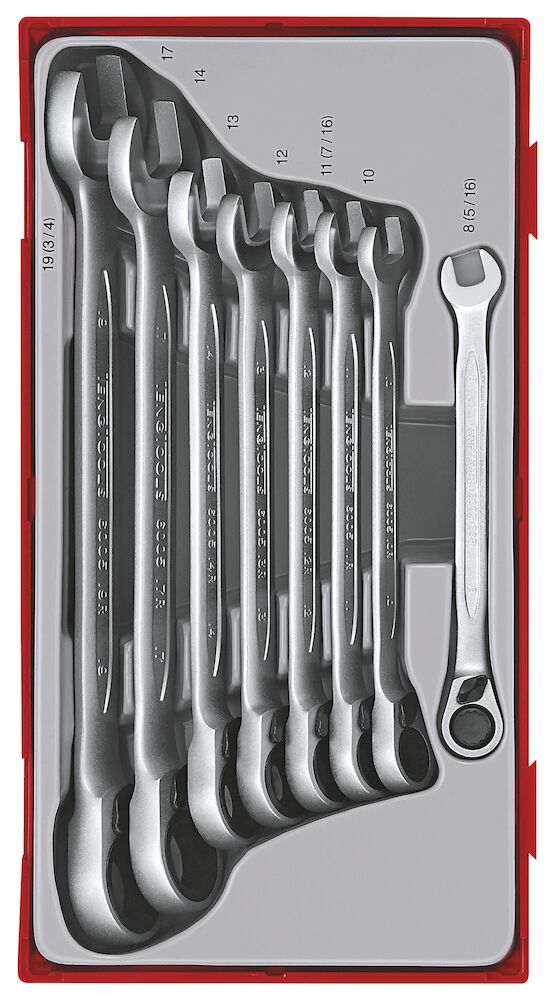 Ratcheting Combination Spanner Set R TT1 8 Pieces | TengTools