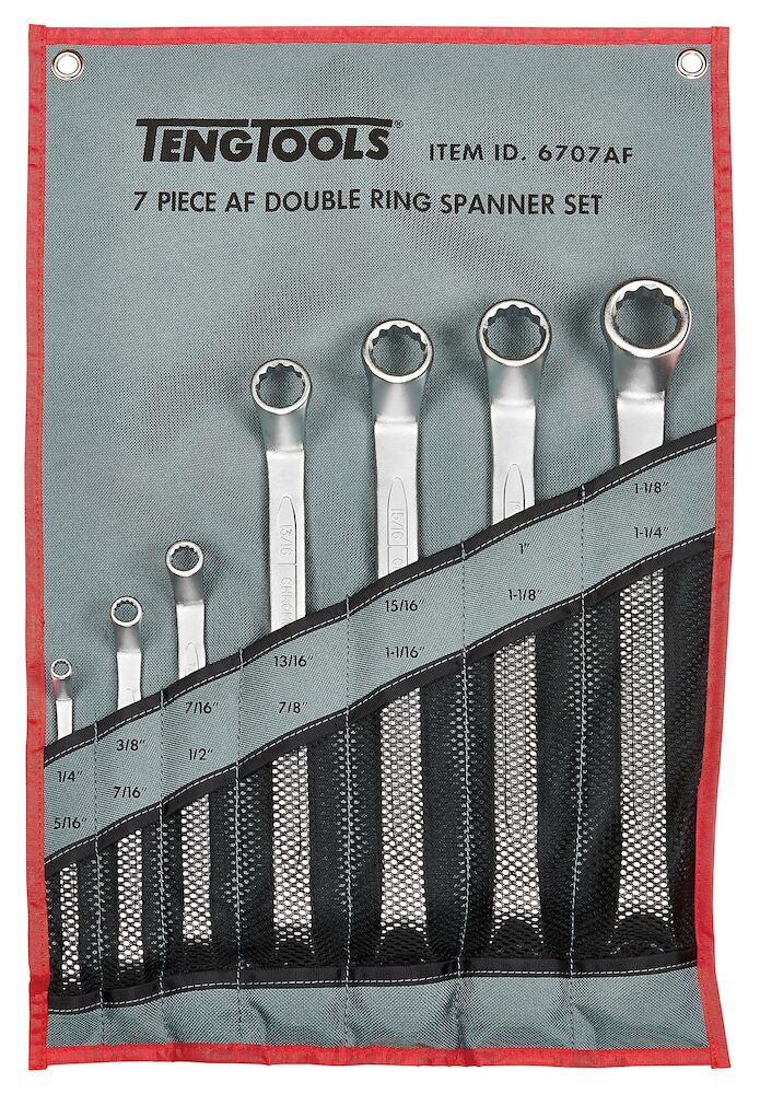 Double Ring Spanner Set AF Tool Roll 7 Pieces | TengTools
