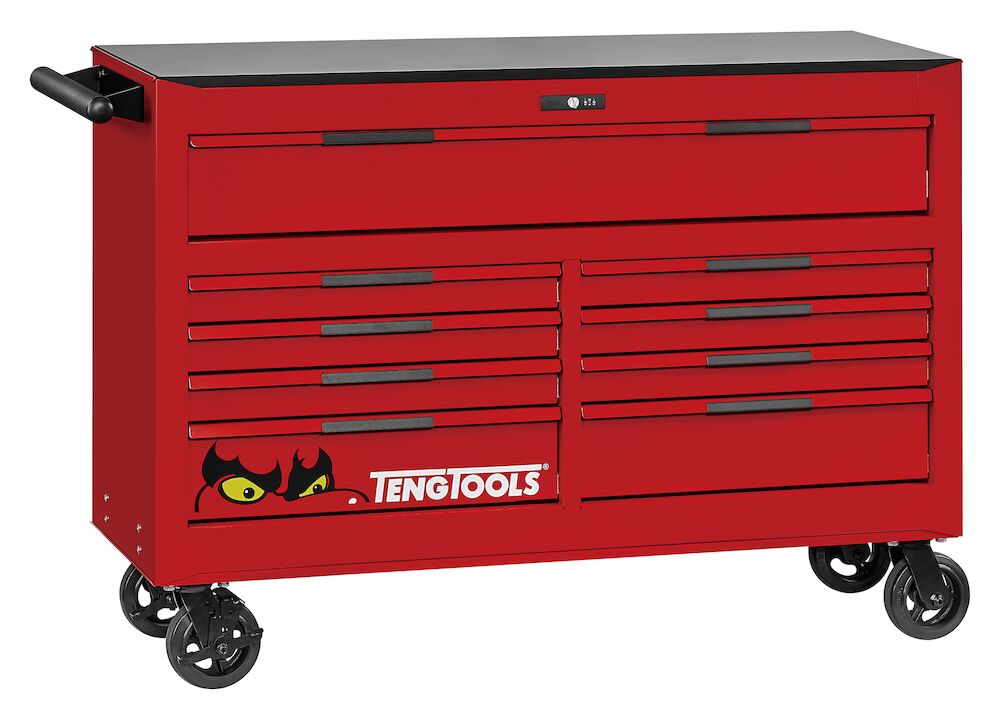 53" PRO35™ roller cabinet tool kit 615 pieces red | TengTools