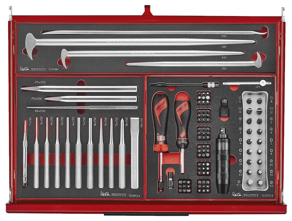 26" PRO35™ stack FOAM tool kit 418 pieces red | TengTools