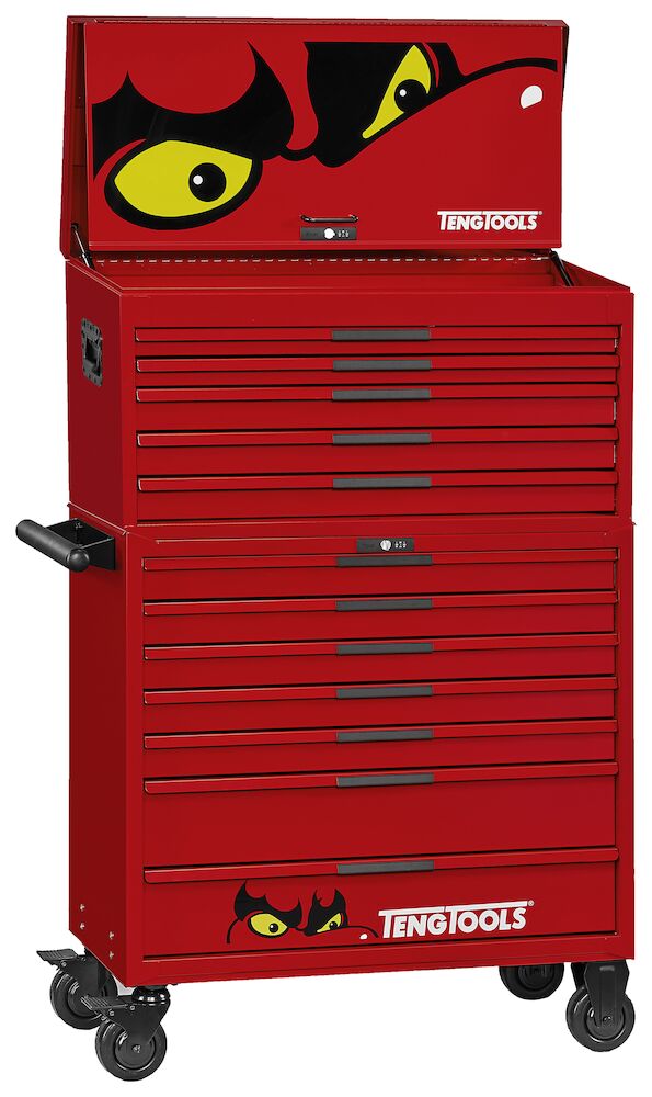 37" PRO35™ stack tool storage 12 drawers red | TengTools