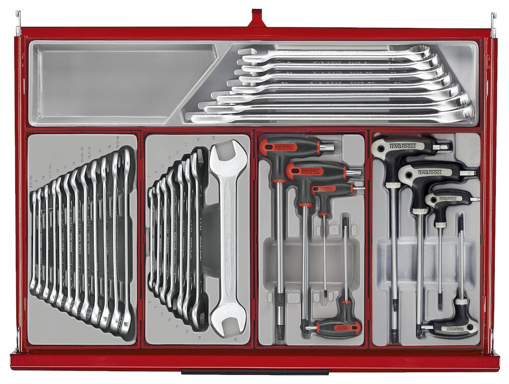 26" PRO35™ roller cabinet tool kit 628 pieces red | TengTools