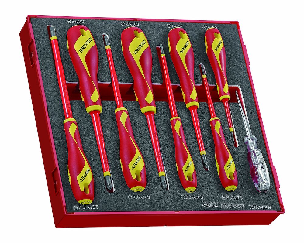 Insulated Screwdriver Set Mixed FOAM2 9 Pieces | TengTools
