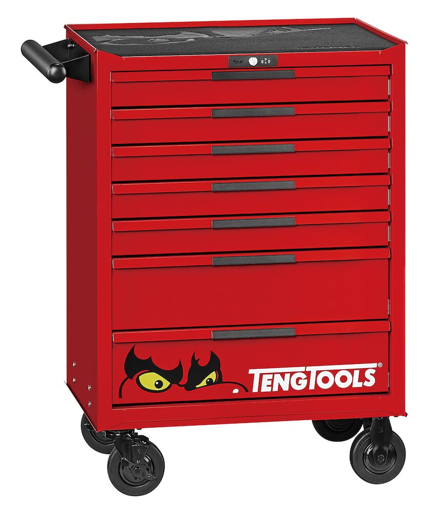 26" PRO35™ roller cabinet tool kit 628 pieces red | TengTools